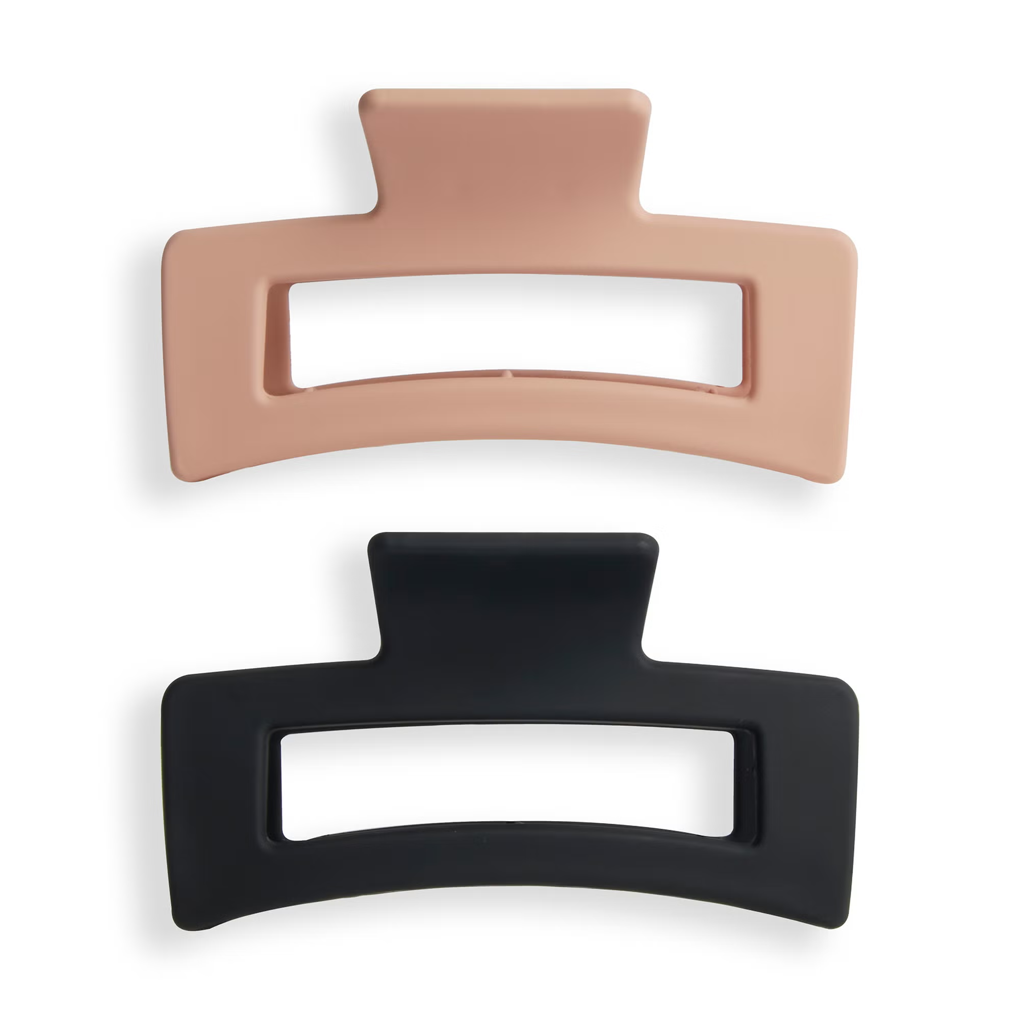 Revolution 2pcs Matte Claw Hair Clips Nude/Black - Colour Zone Cosmetics