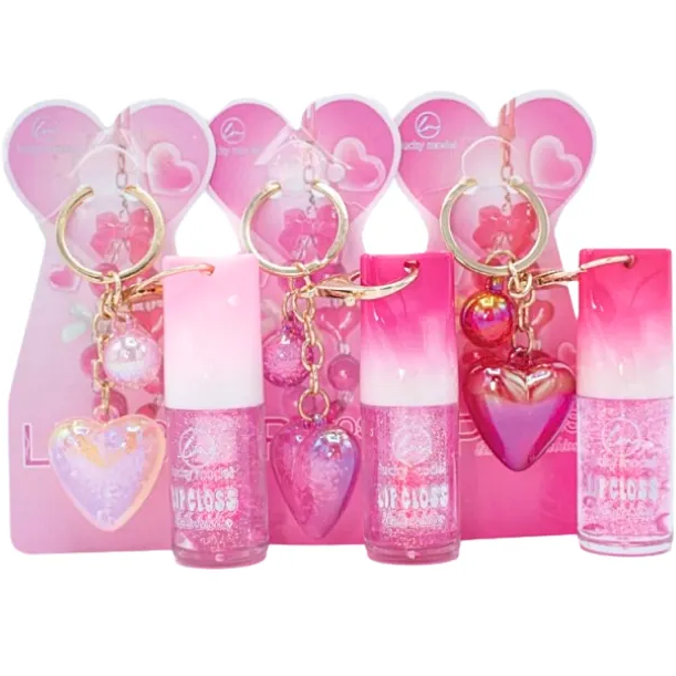 Lucky Model Heart Lip Gloss with Keyring/Bag Charm (various shades ...