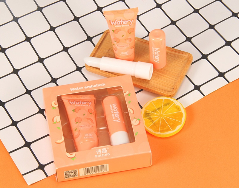 ShiJing Water Embellish Hand Cream + Lip Balm Set - Peach - Colour Zone ...