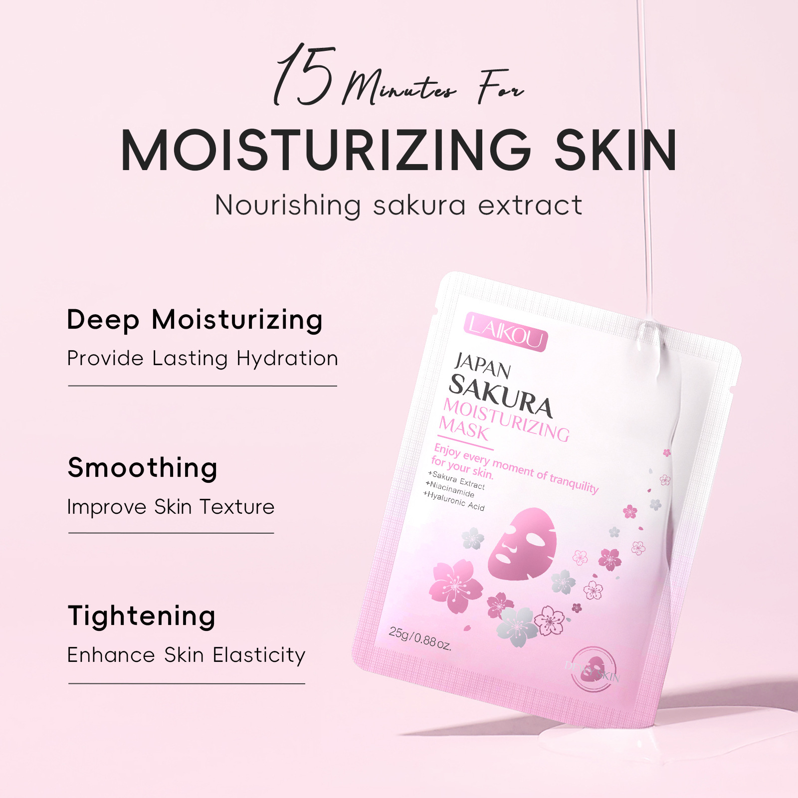 LaiKou Sakura Moisturising Sheet Face Mask 25g - Colour Zone Cosmetics